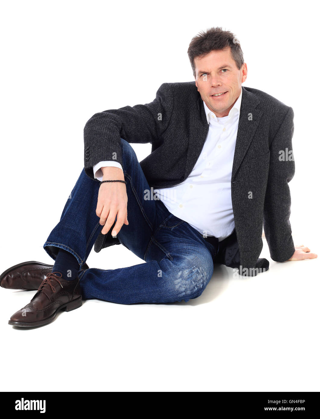 Businessman sitting on floor isolated hi-res stock photography and ...