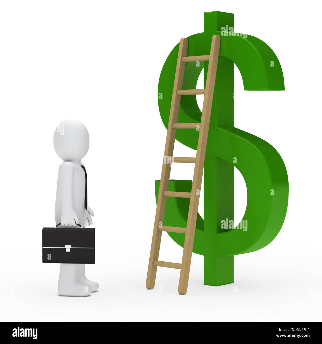 business man ladder dollar green Stock Photo - Alamy