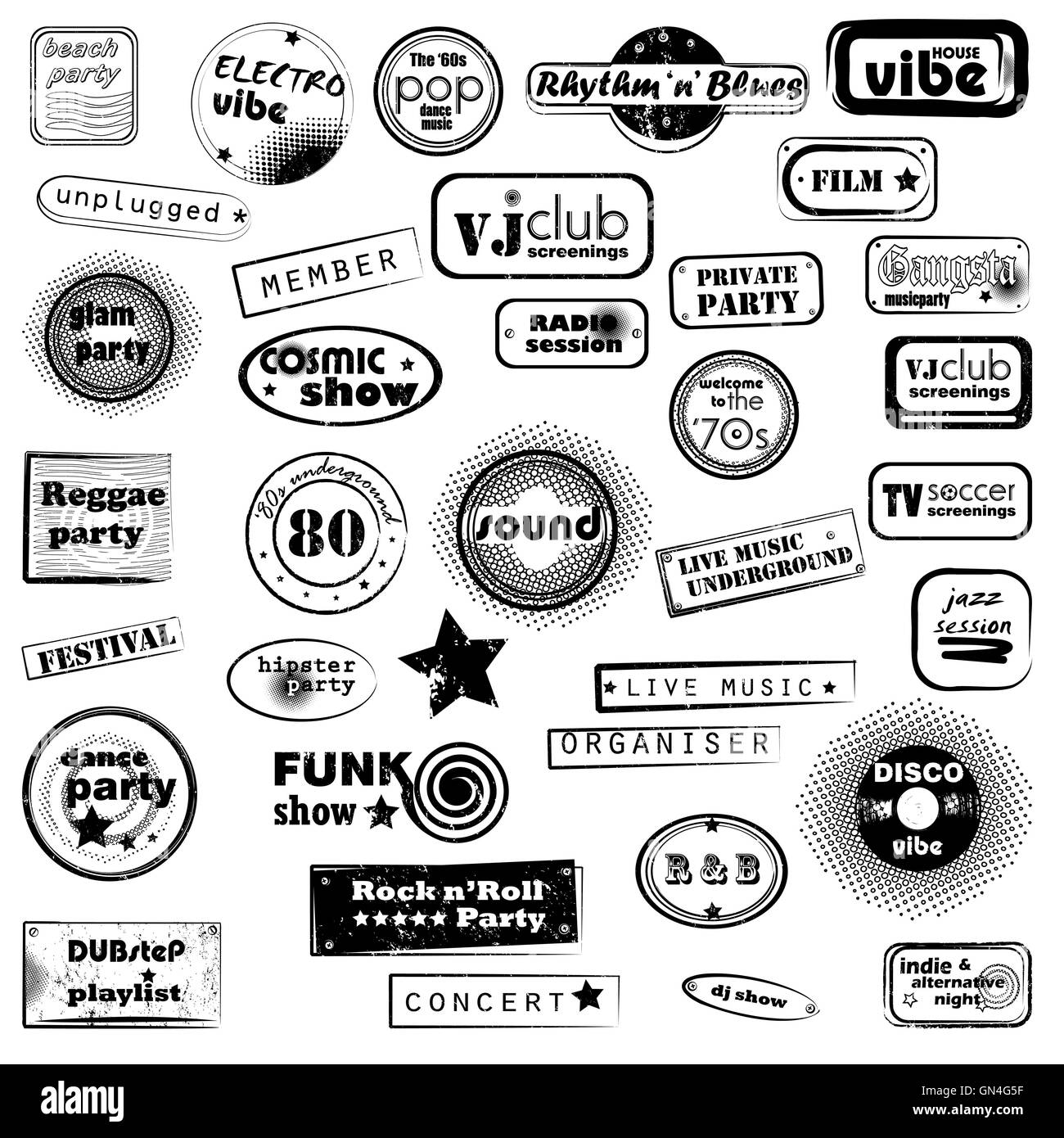 90's pop party Black and White Stock Photos & Images - Alamy