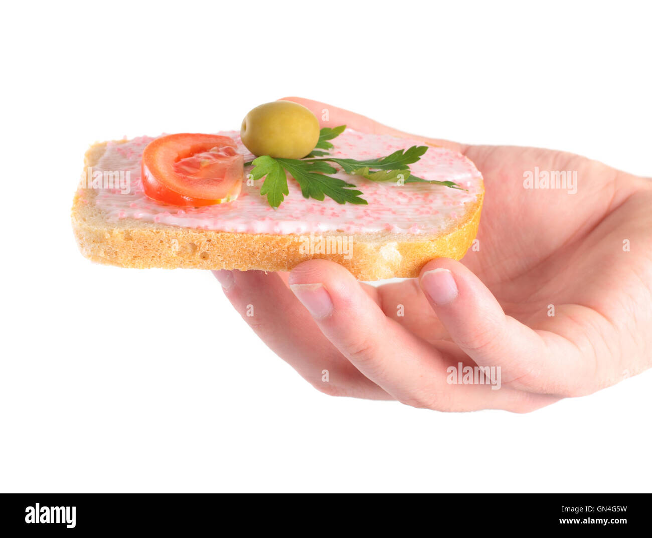 man holding delicious toast Stock Photo - Alamy