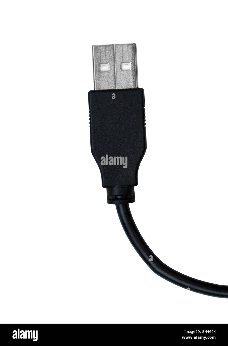 tech cable with plug isolated on a white background Stock Photo - Alamy