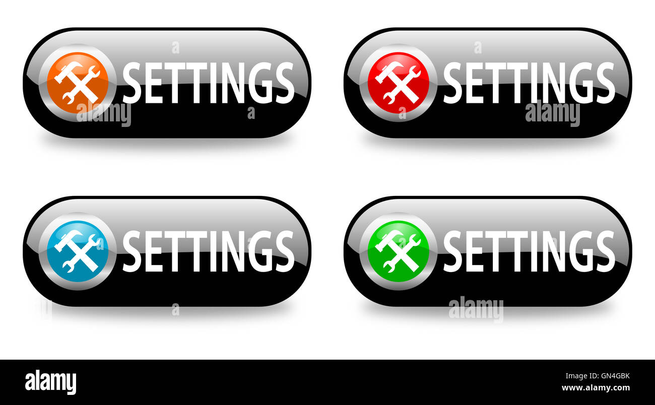 Settings icon internet button Cut Out Stock Images & Pictures - Alamy