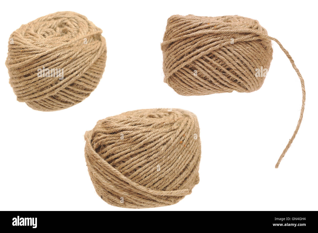 set hemp cord roll isolated on white background Stock Photo - Alamy