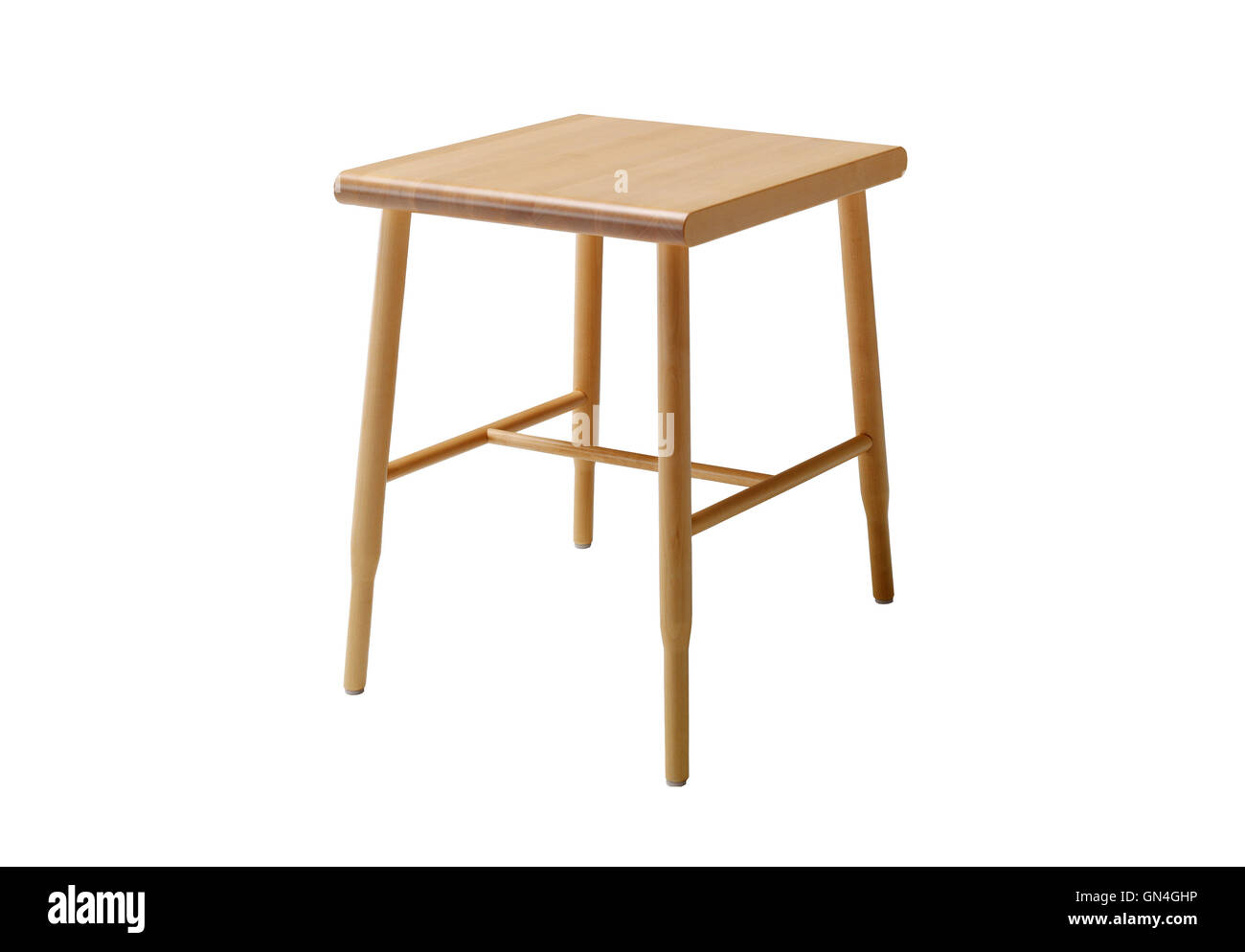 Wood stool isolated on a white background Stock Photo - Alamy