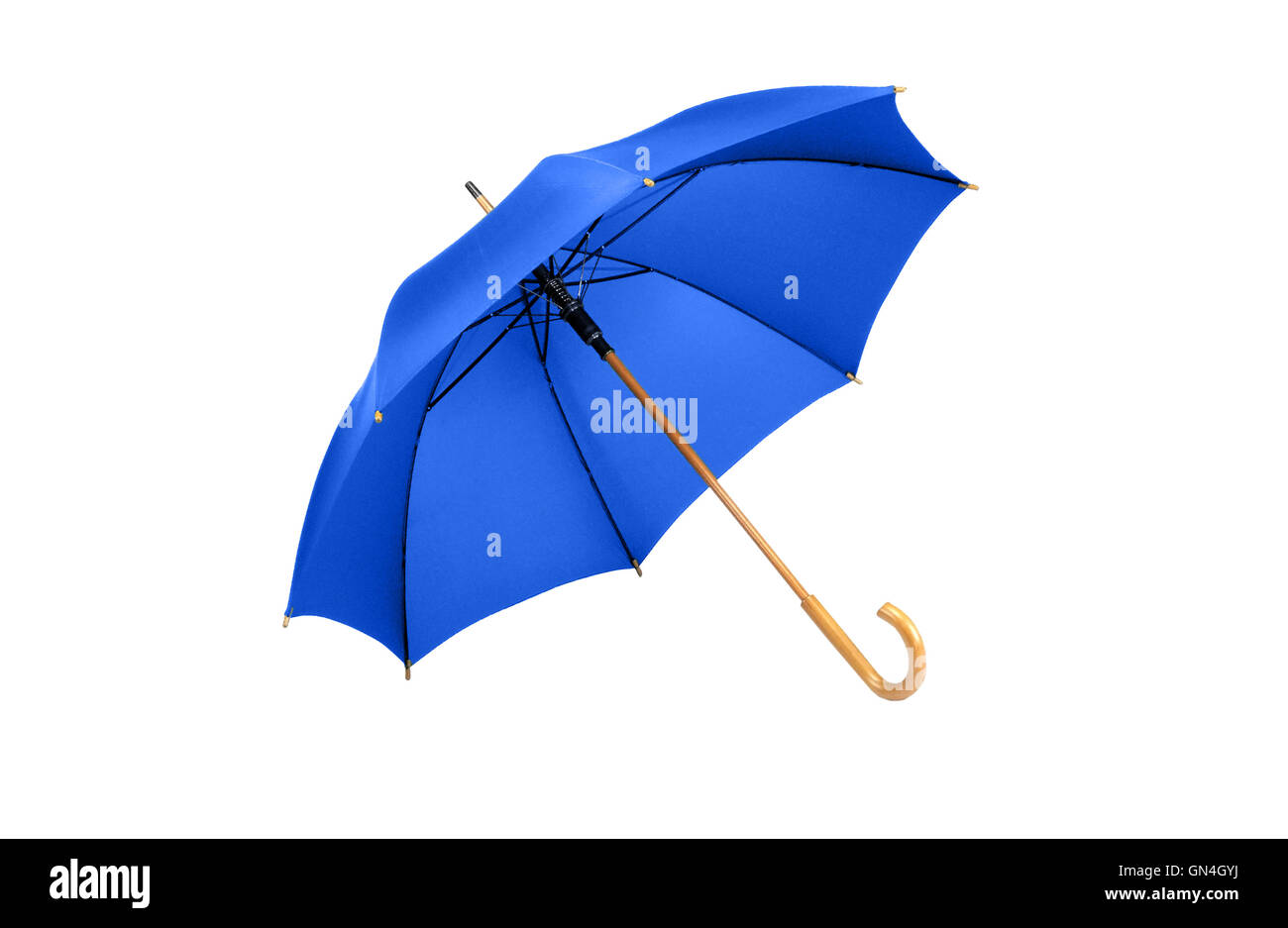 Studio Shot of Classic Blue Umbrella Isolated on White Stock Photo - Alamy