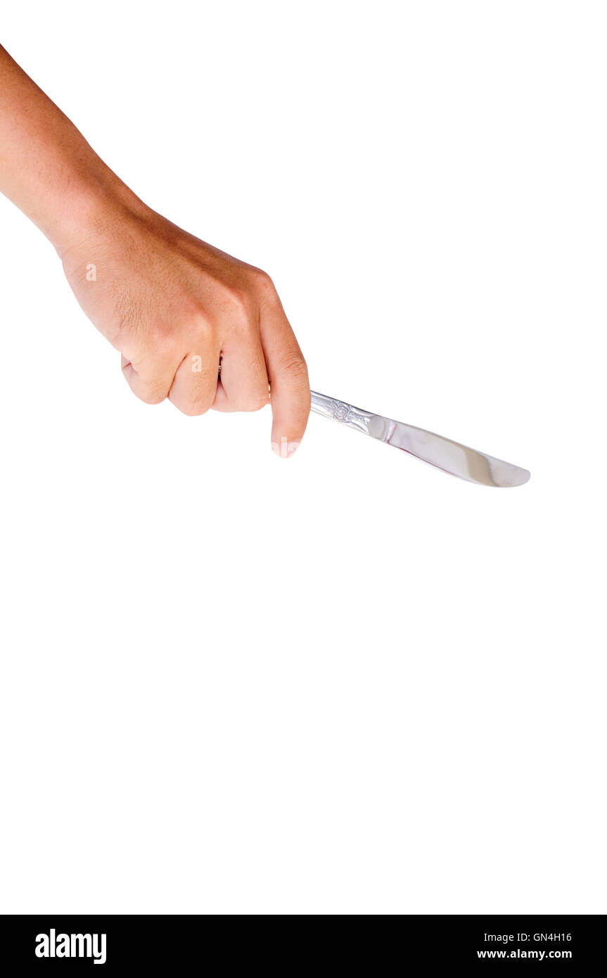 man hand holding a knife Stock Photo - Alamy