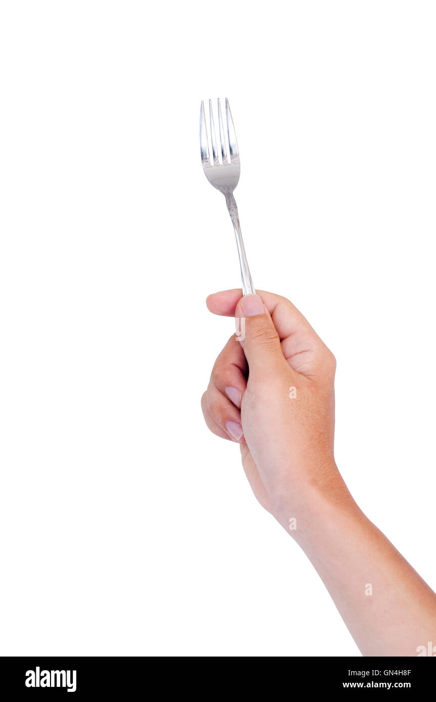 Hand holding fork clipping path hi-res stock photography and images - Alamy