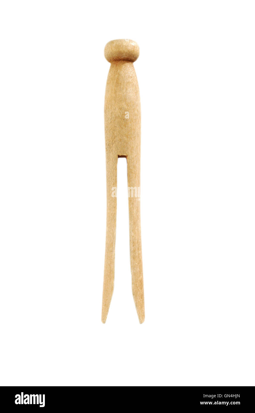 wooden pin isolated on the white background Stock Photo - Alamy