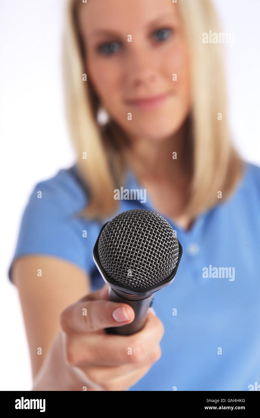 Teen reporter interview hi-res stock photography and images - Alamy