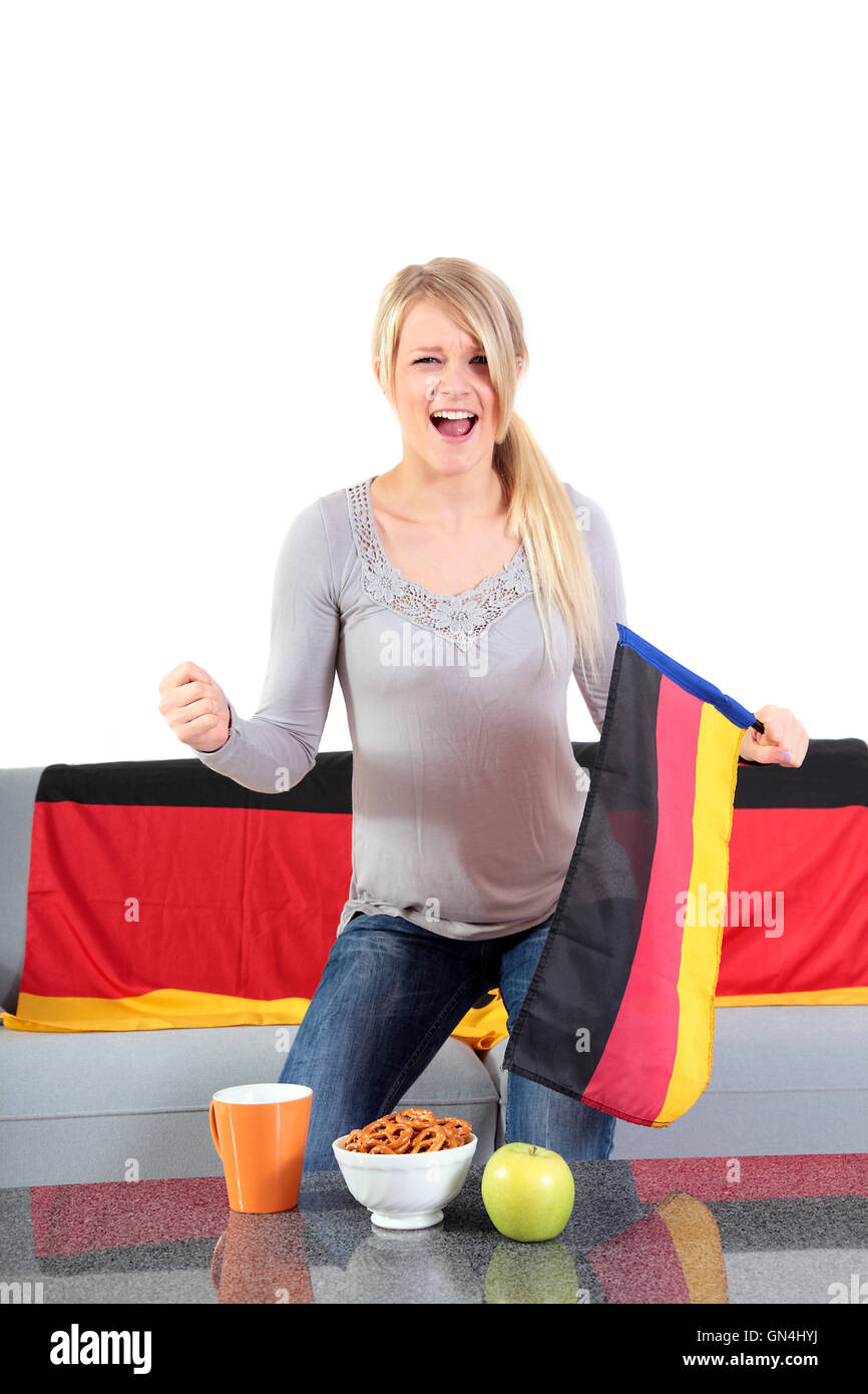 Attractive woman whoops Stock Photo - Alamy