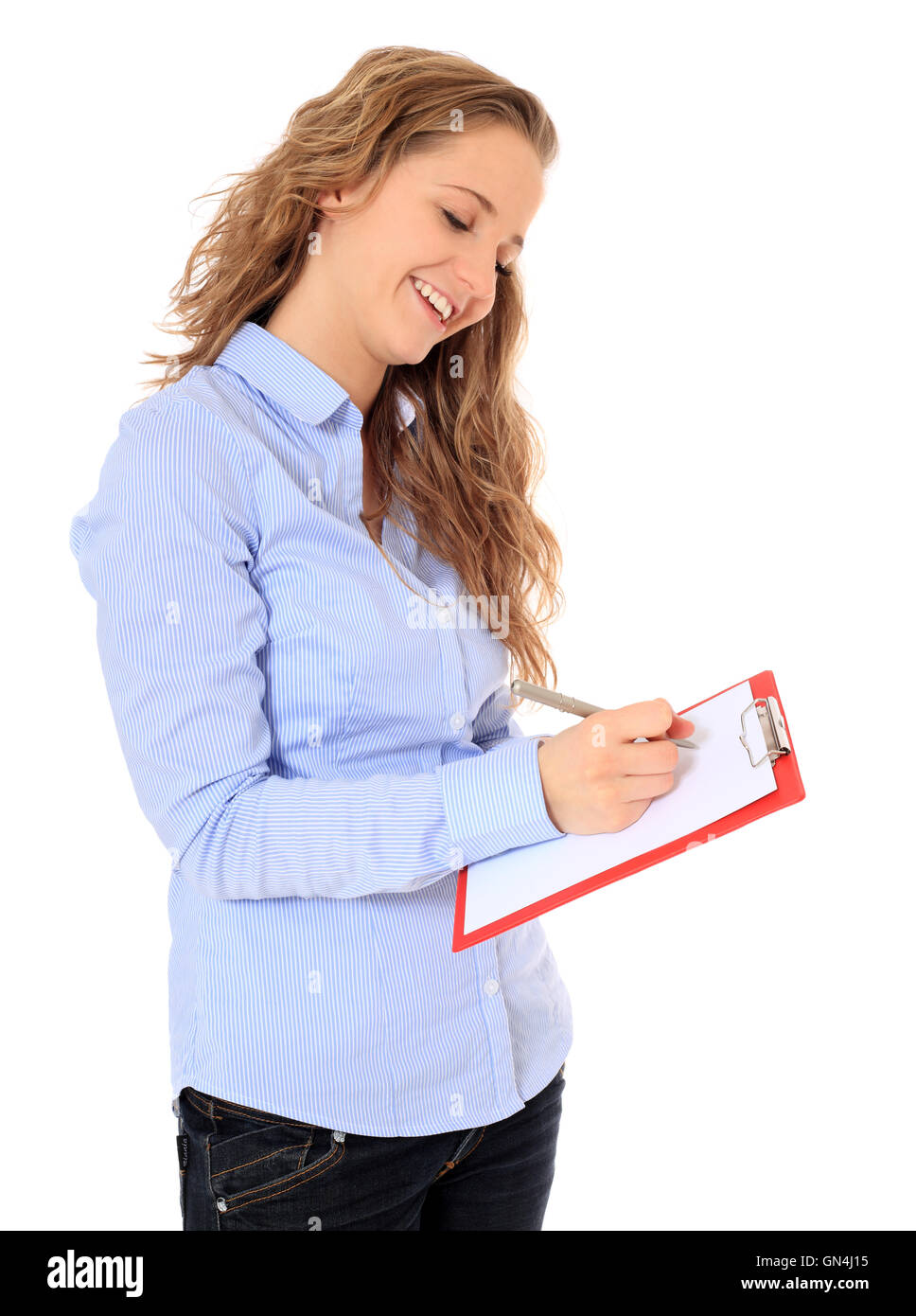 Young adult taking survey hi-res stock photography and images - Alamy