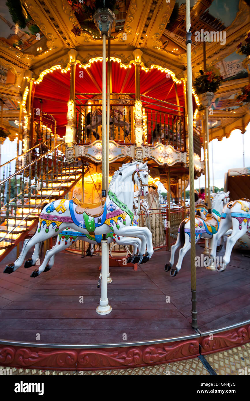 Colorful Carousel in Paris Stock Photo - Alamy