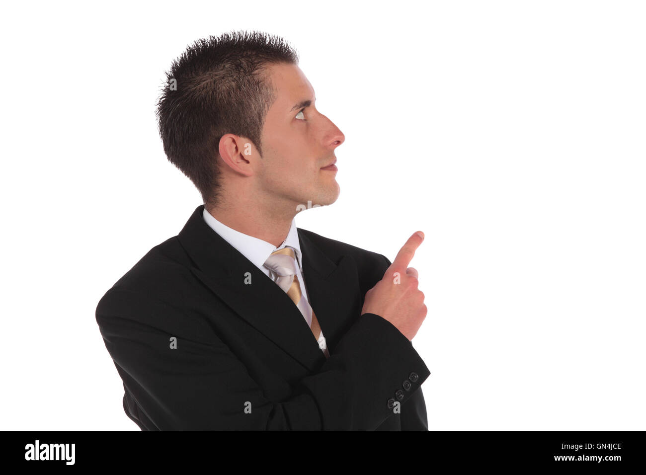 Business man pointing suit isolated hi-res stock photography and images ...