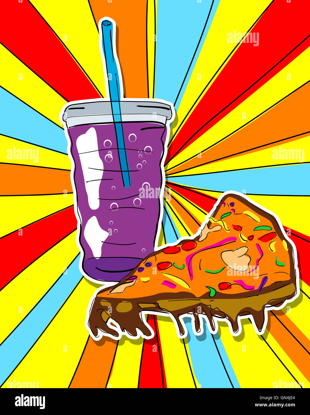 Pop art junk food Stock Photo - Alamy