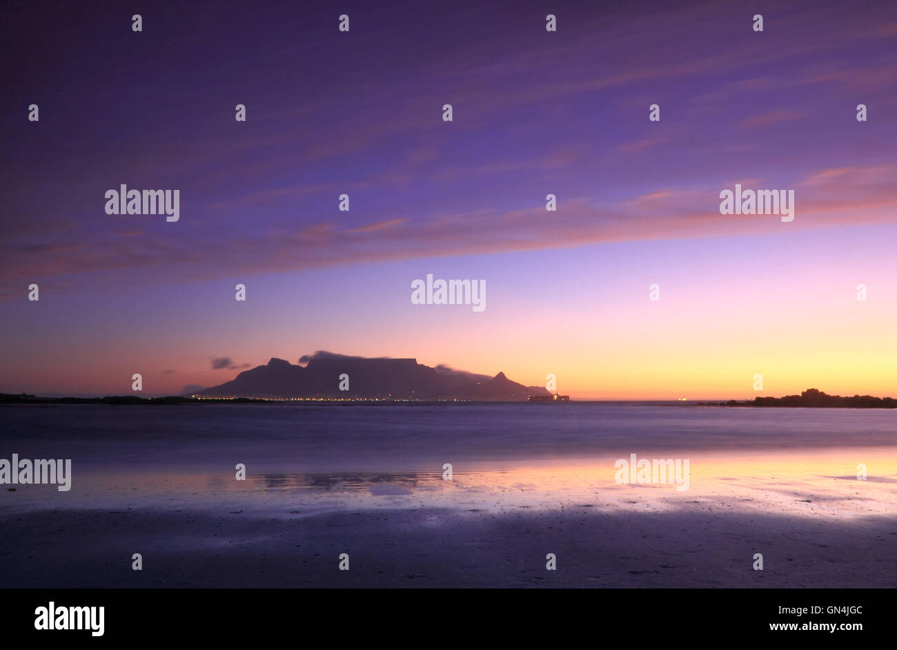 Sunset on Table View beach South Africa Stock Photo - Alamy