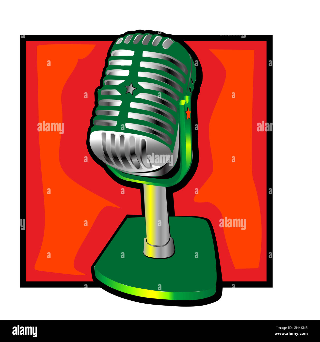 retro microphone clip art Stock Photo - Alamy
