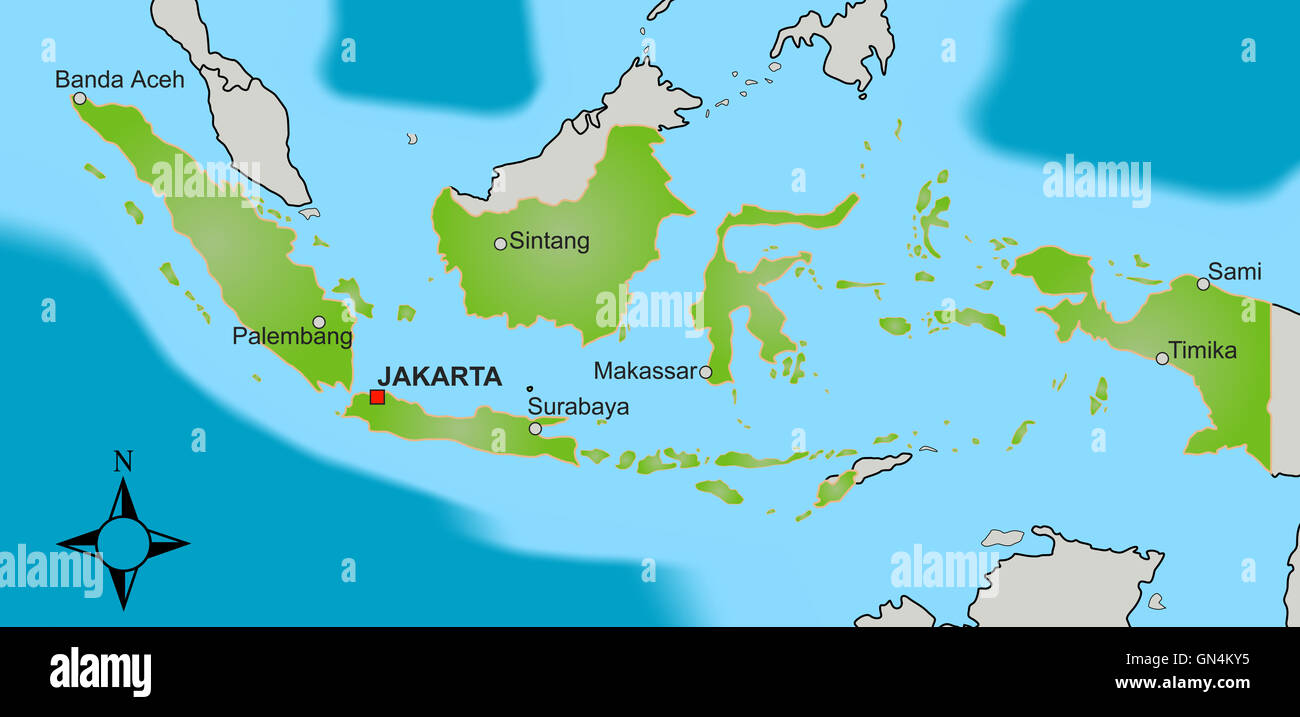 Map of Indonesia Stock Photo - Alamy