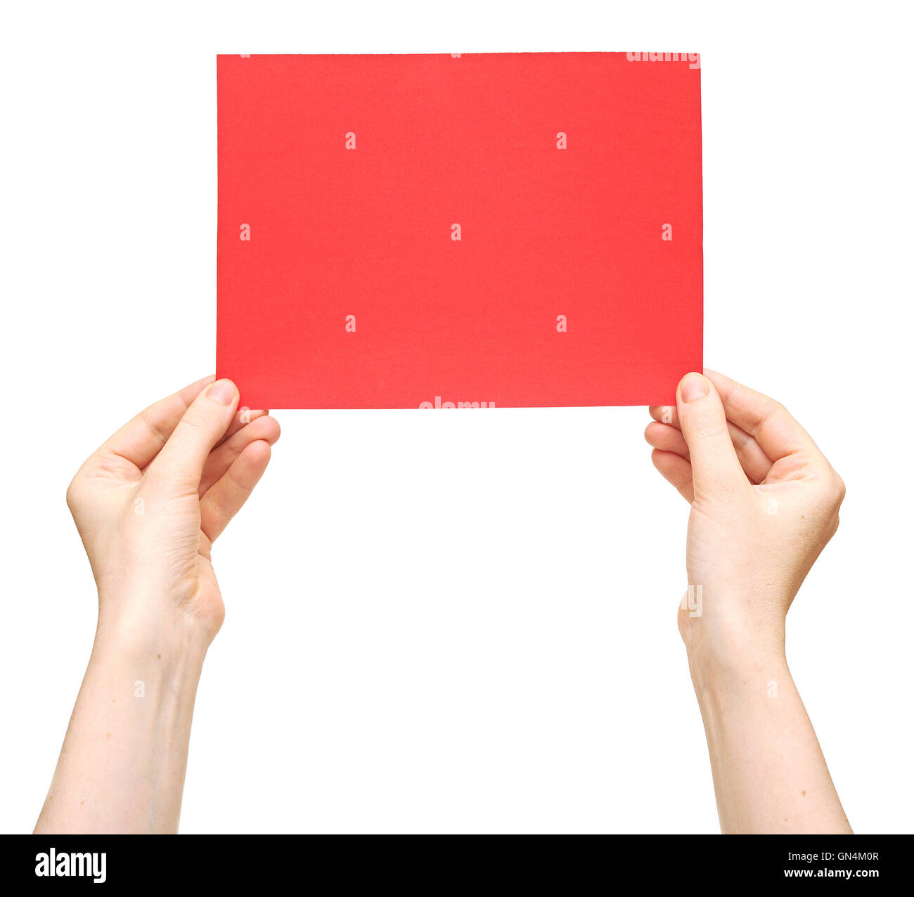 Hands and redpaper isolated on white background Stock Photo - Alamy