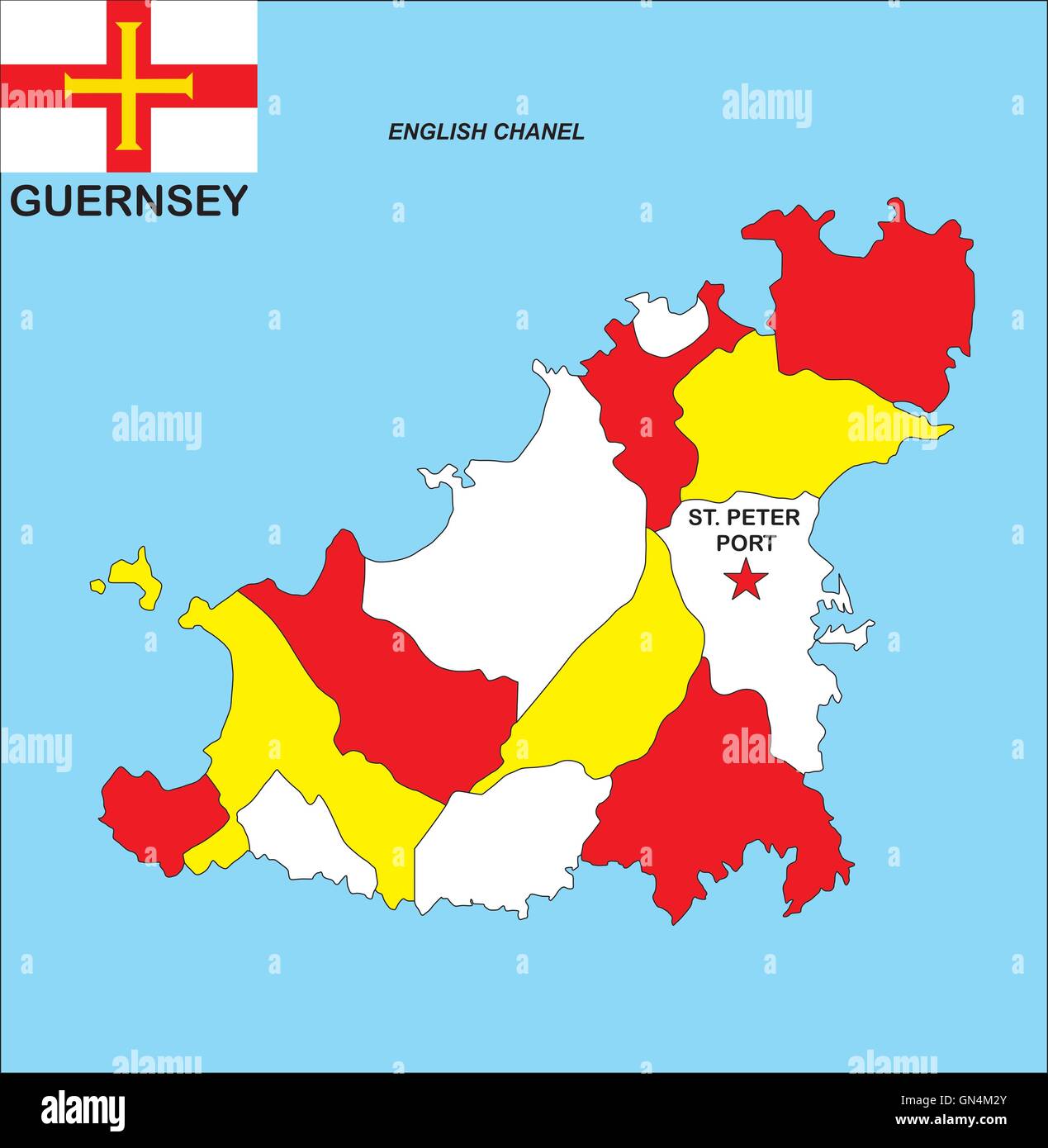 Guernsey map hi-res stock photography and images - Alamy