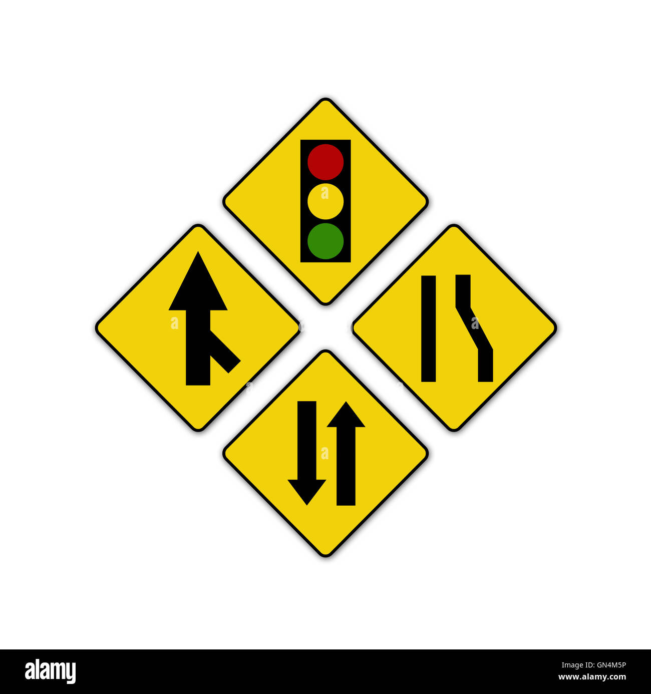 Set of variants Sharp traffic road sign isolated Stock Photo - Alamy