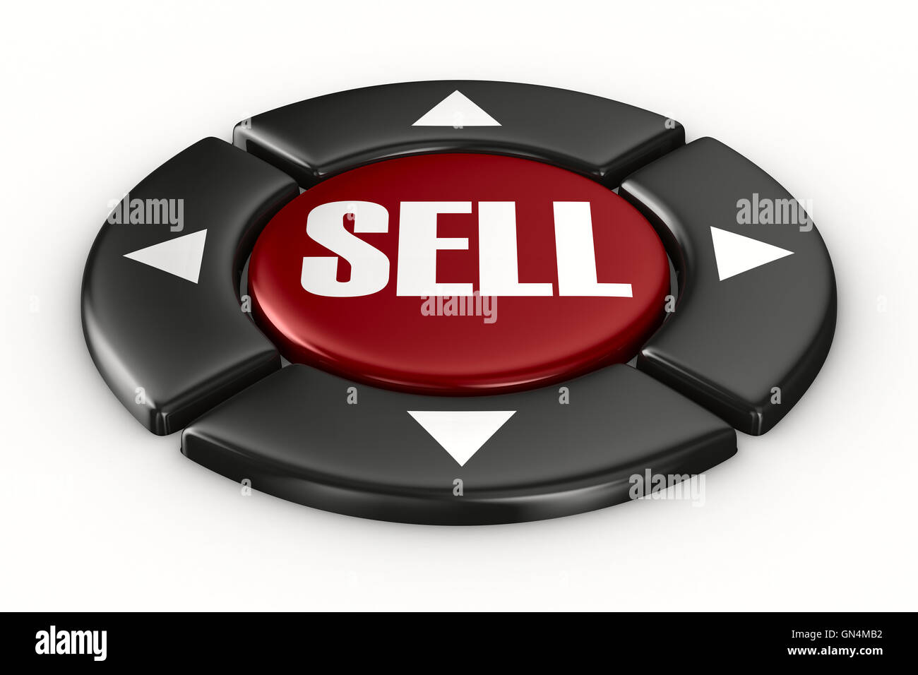 button sell on white background. Isolated 3D image Stock Photo - Alamy