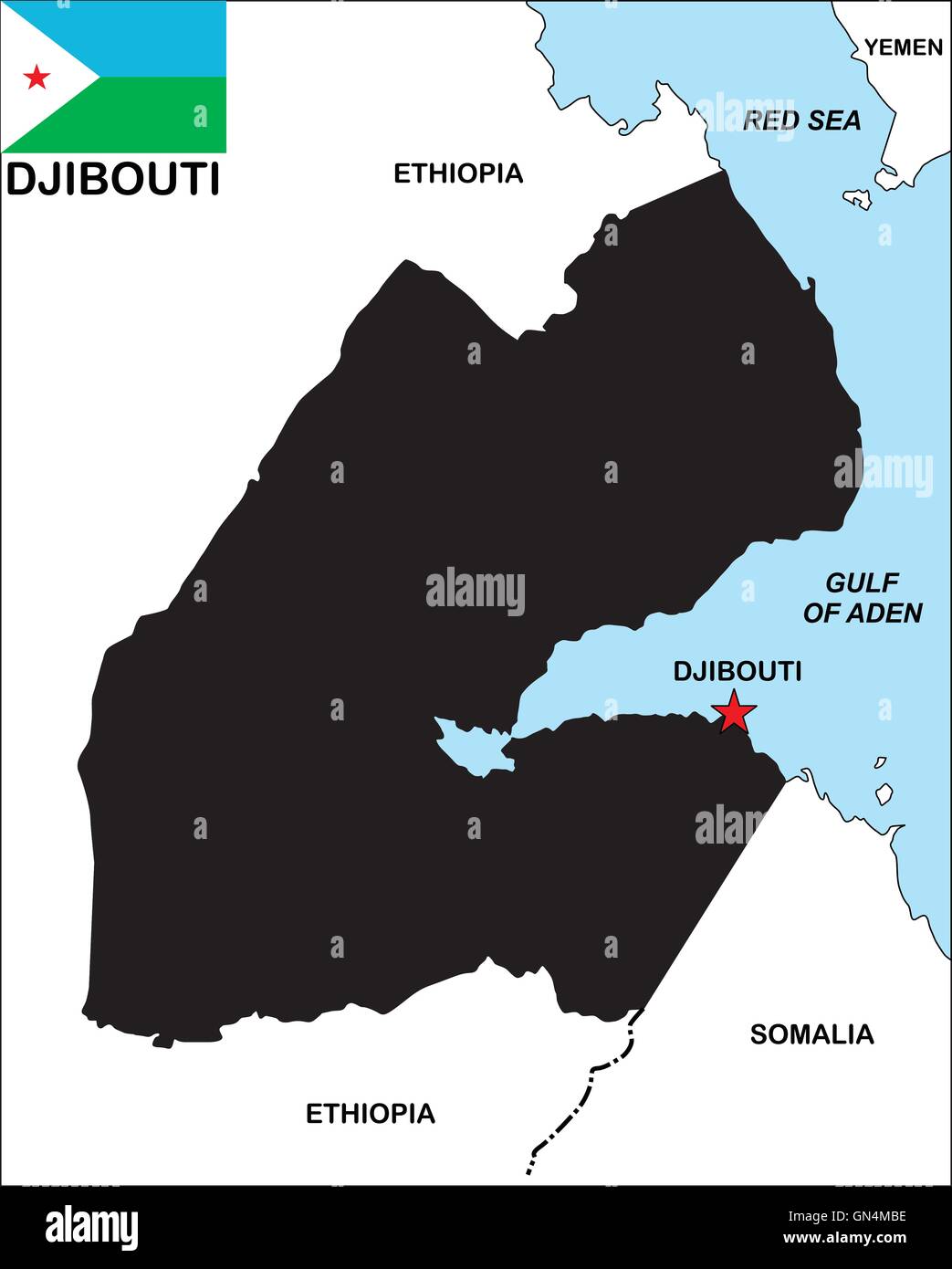Djibouti map hi-res stock photography and images - Alamy