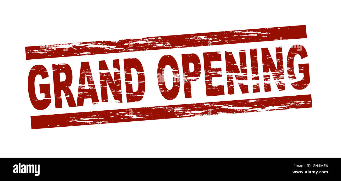Stamp - grand opening Stock Photo - Alamy