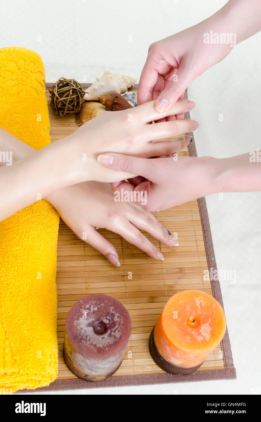 Hands massage in the spa salon Stock Photo - Alamy