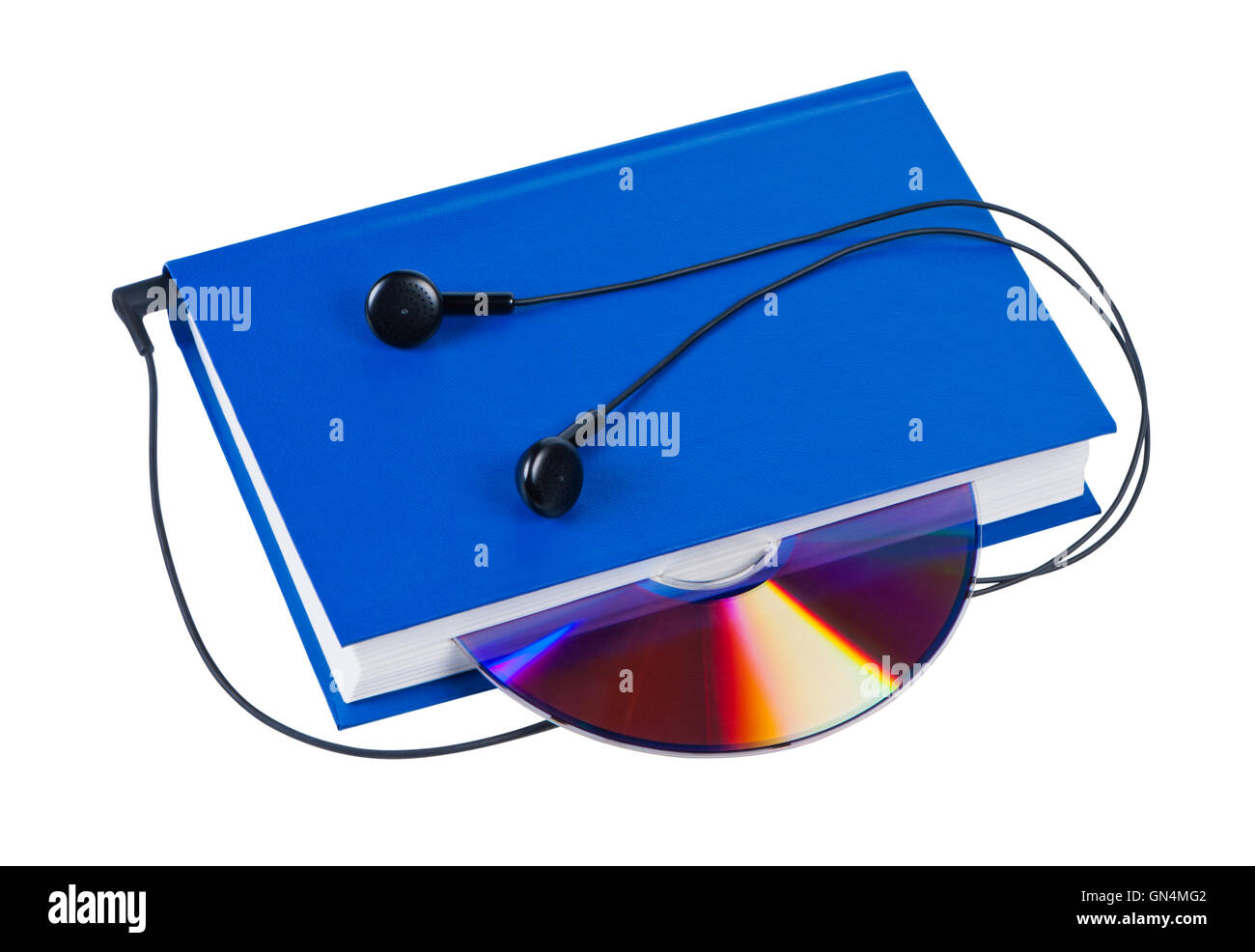 Book with headphones and cd isolated on white background Stock Photo ...