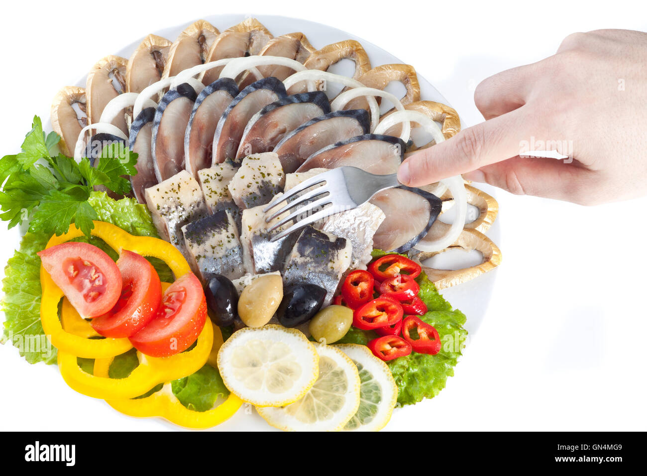 tasting various sliced fish Stock Photo - Alamy