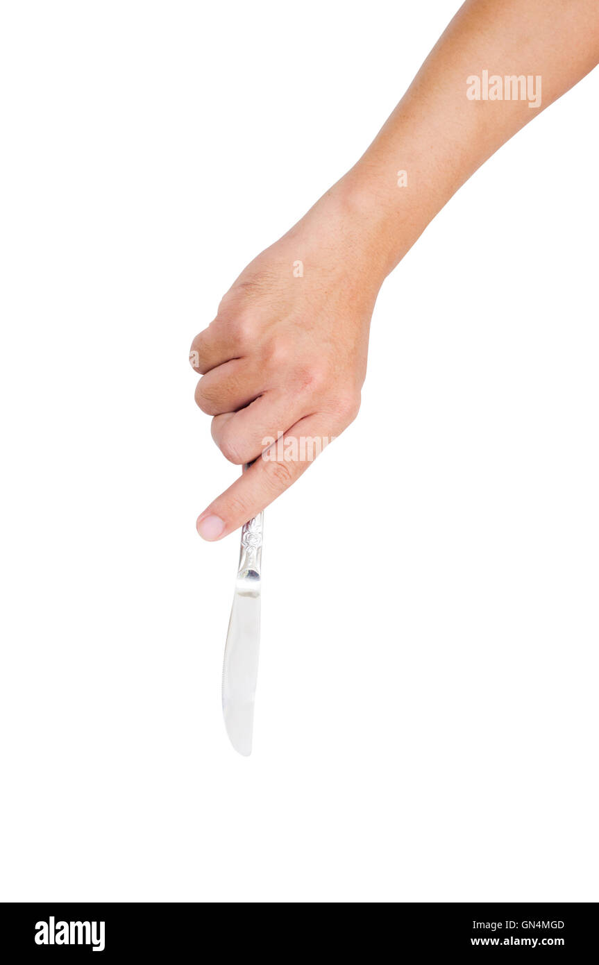 man hand holding a knife Stock Photo - Alamy