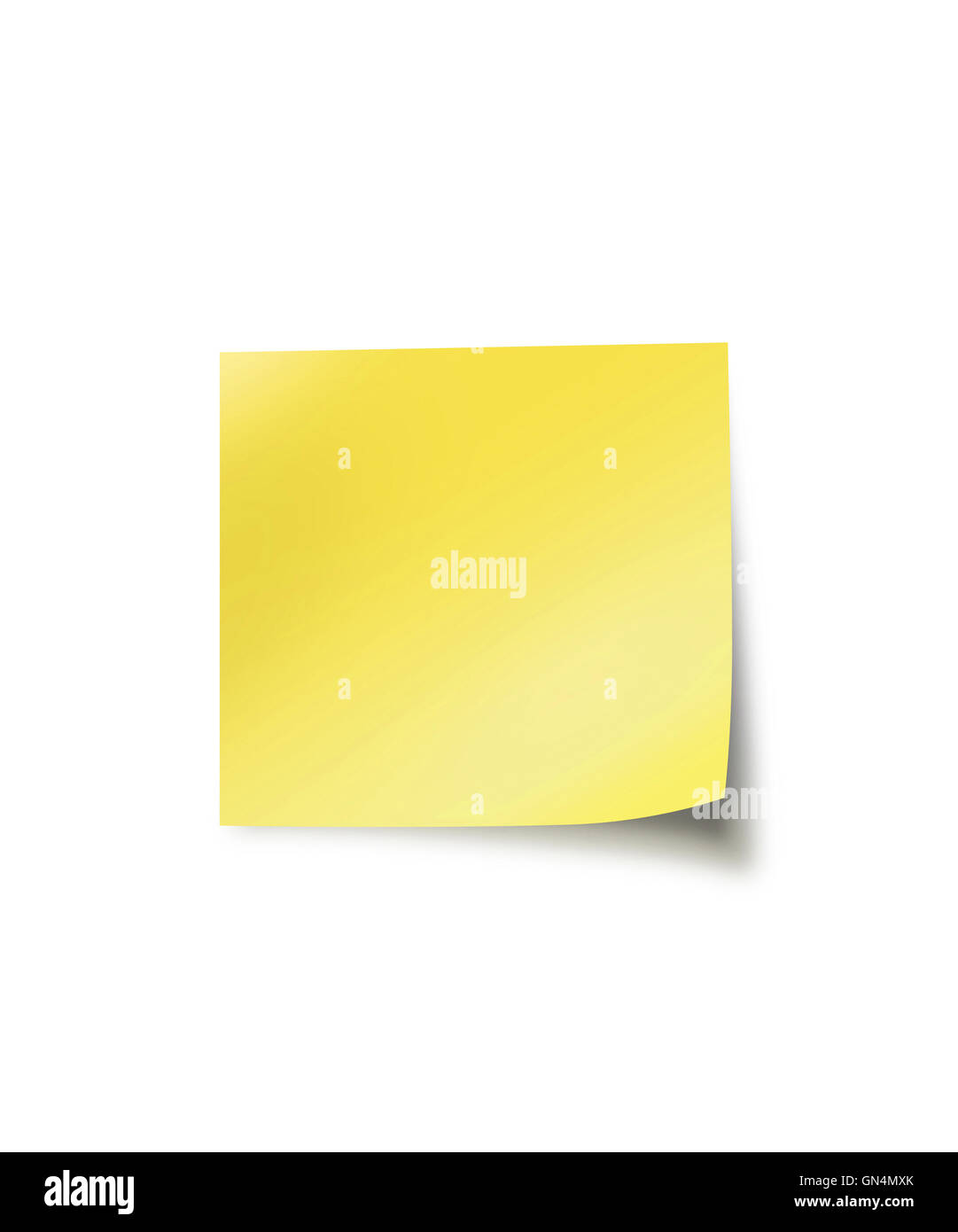 3D yellow note paper isolated on white background Stock Photo - Alamy