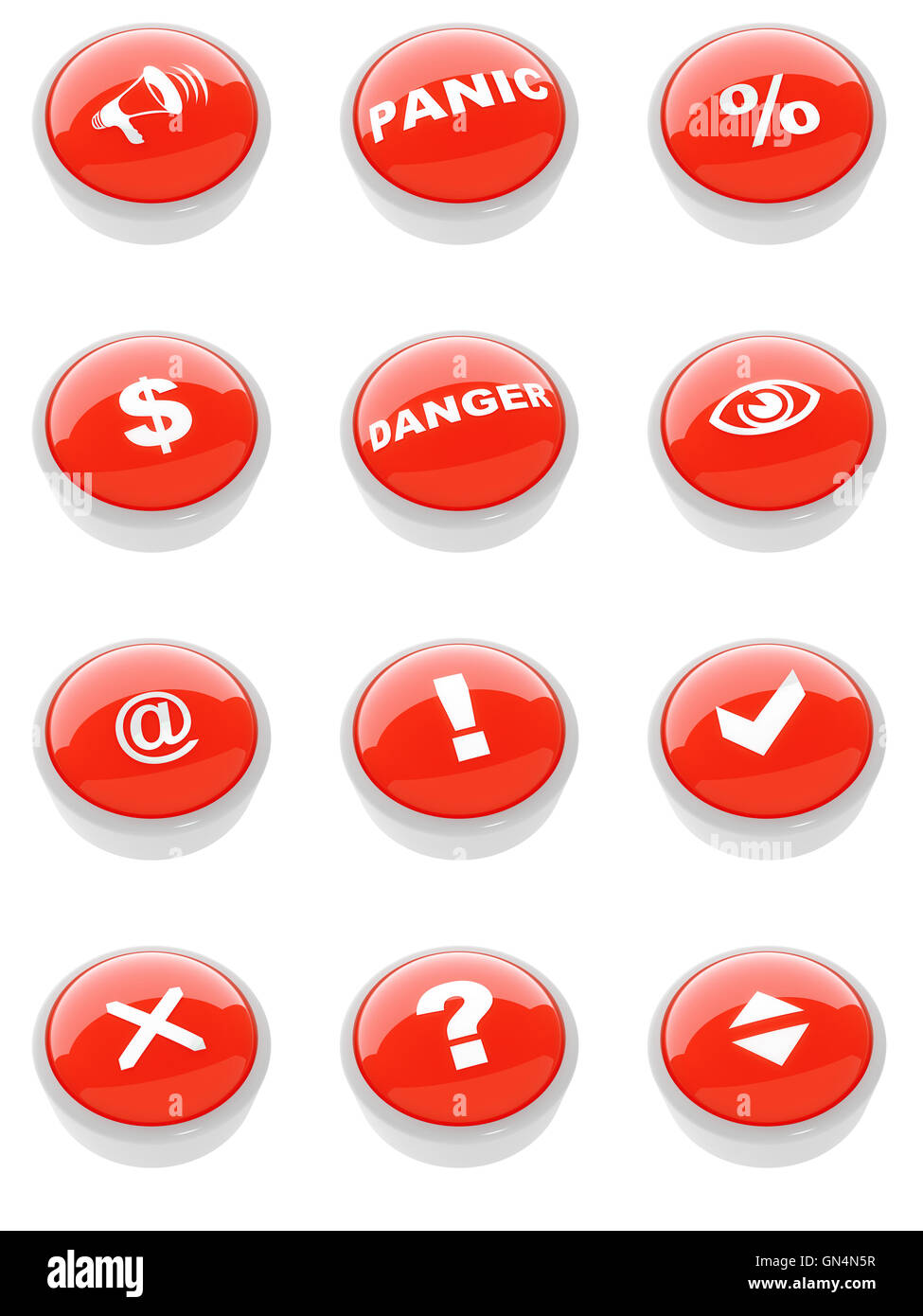 set of red buttons Stock Photo - Alamy