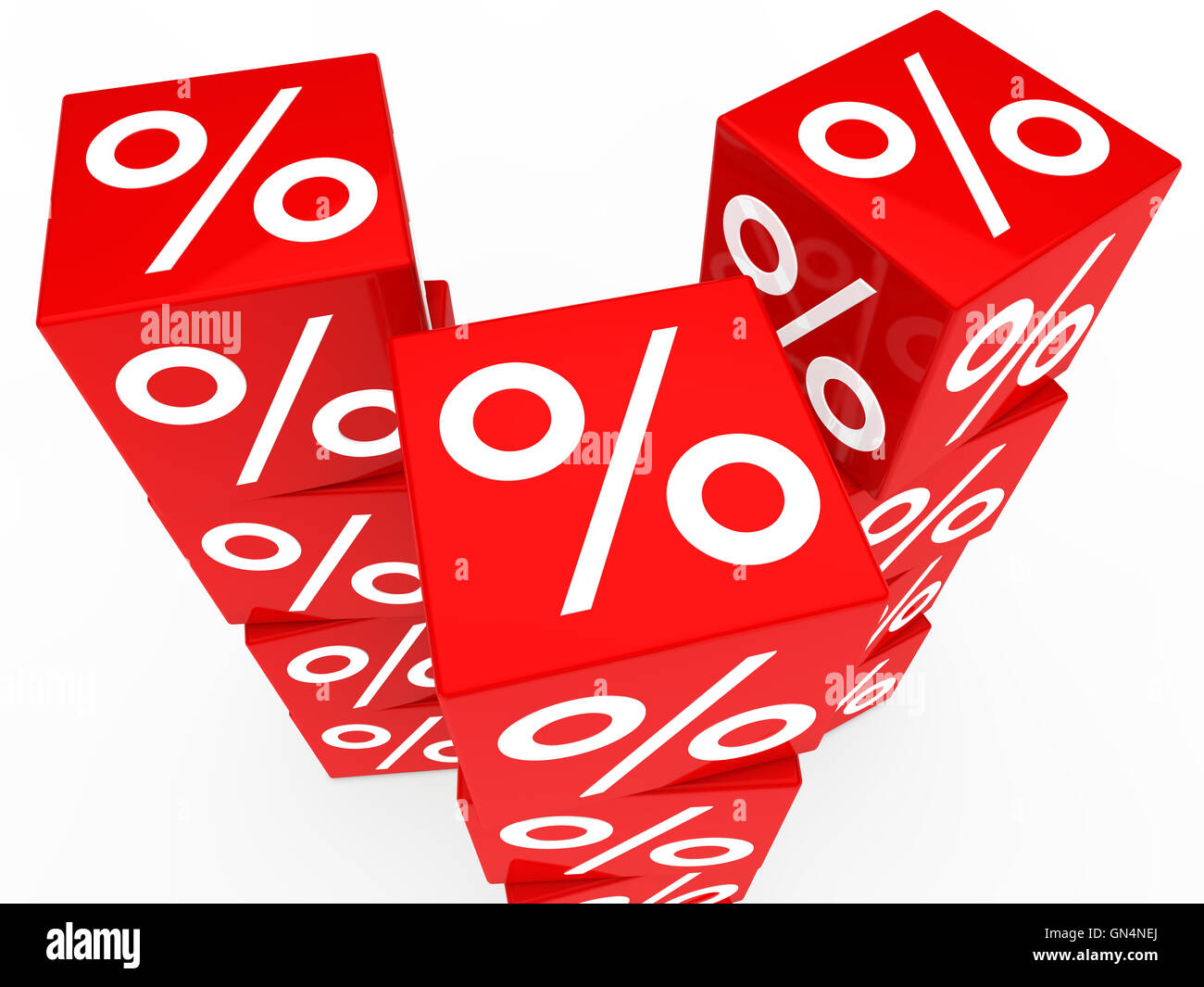 red sale cubes tower Stock Photo - Alamy
