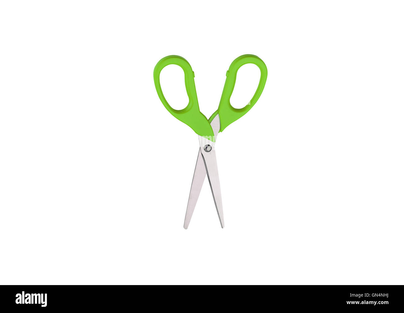 Green scissors isolated on white background Stock Photo - Alamy
