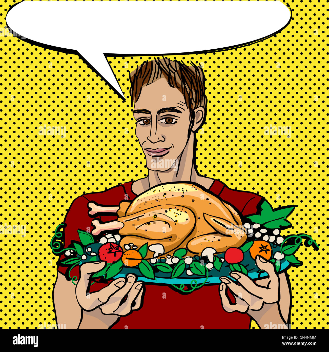 man with a baked turkey Stock Photo - Alamy