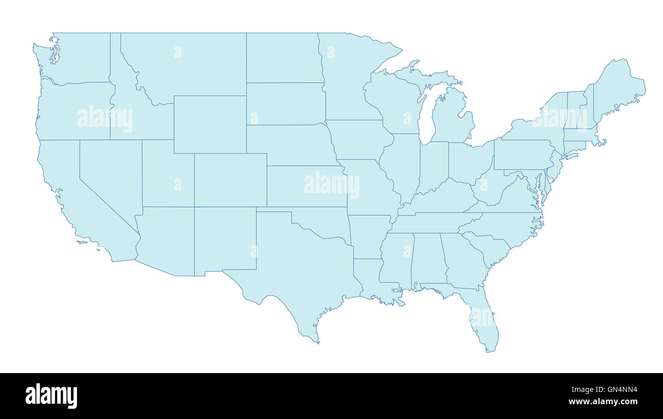 Map Of The United States Of America Stock Photo - Alamy