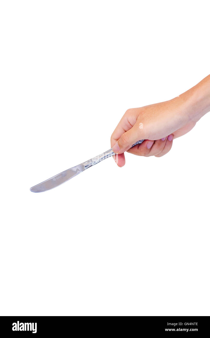 man hand holding a knife Stock Photo - Alamy