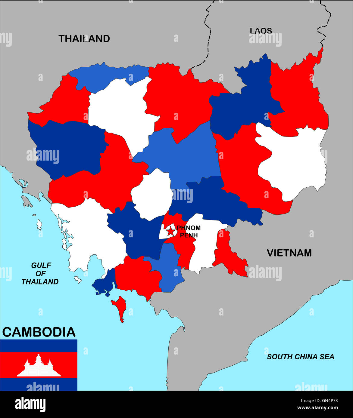 Phnom penh map hi-res stock photography and images - Alamy