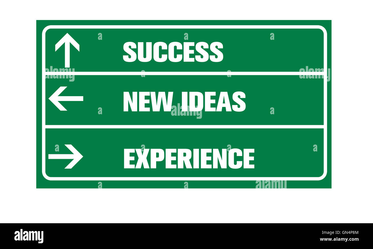 Success ,new ideas, experience or road sign Stock Photo - Alamy