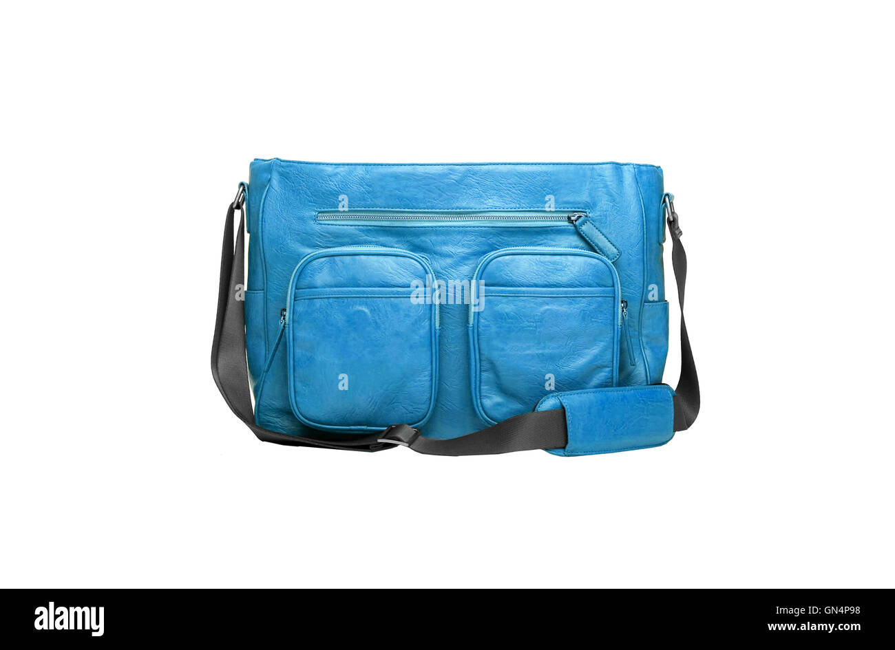 Sport blue bag. Isolated on white Stock Photo - Alamy