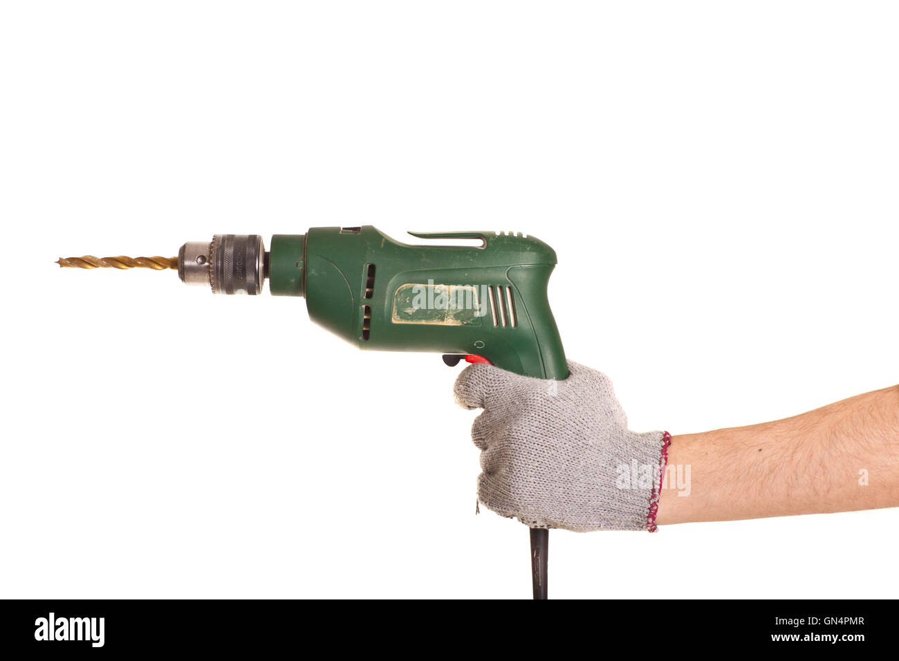 Drill in hand Stock Photo - Alamy