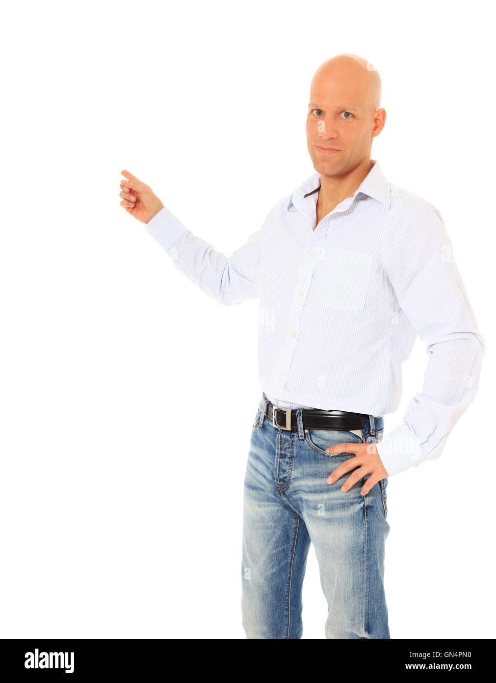 Young bald man teacher hi-res stock photography and images - Alamy