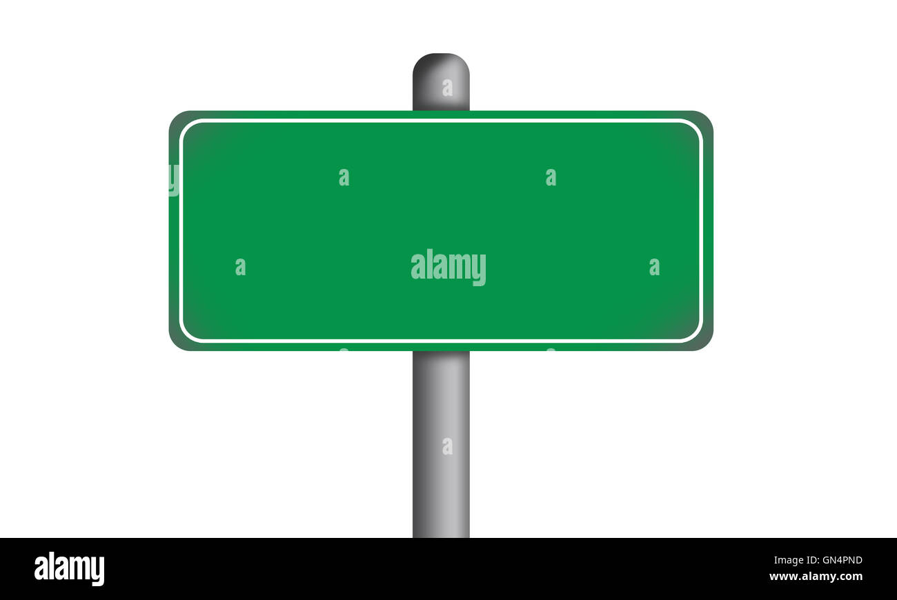 Blank Green Road Sign Isolated Stock Photo - Alamy