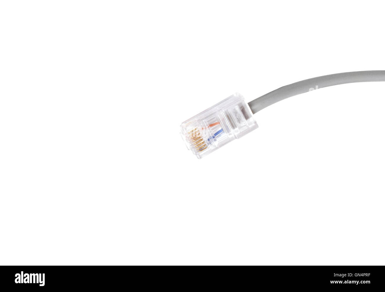grey ethernet network RJ45 cable plug isolated Stock Photo - Alamy