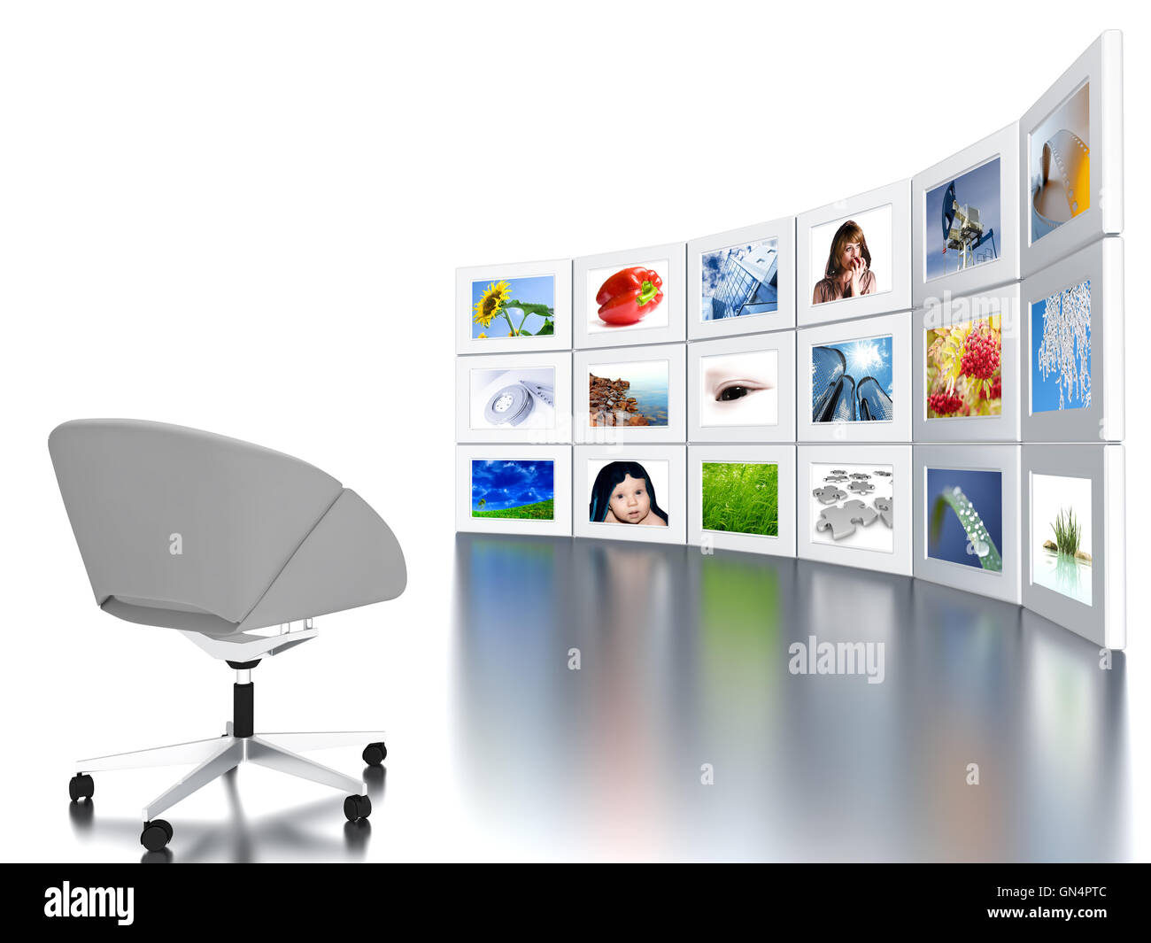 Large group of flat screen monitors hi-res stock photography and images ...