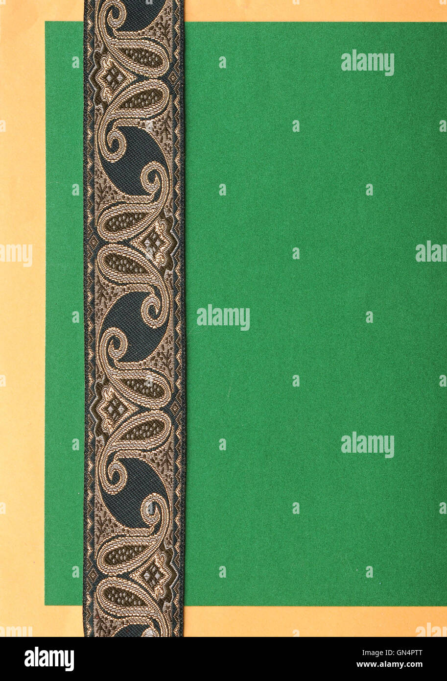 green paper background with antique ribbon Stock Photo - Alamy