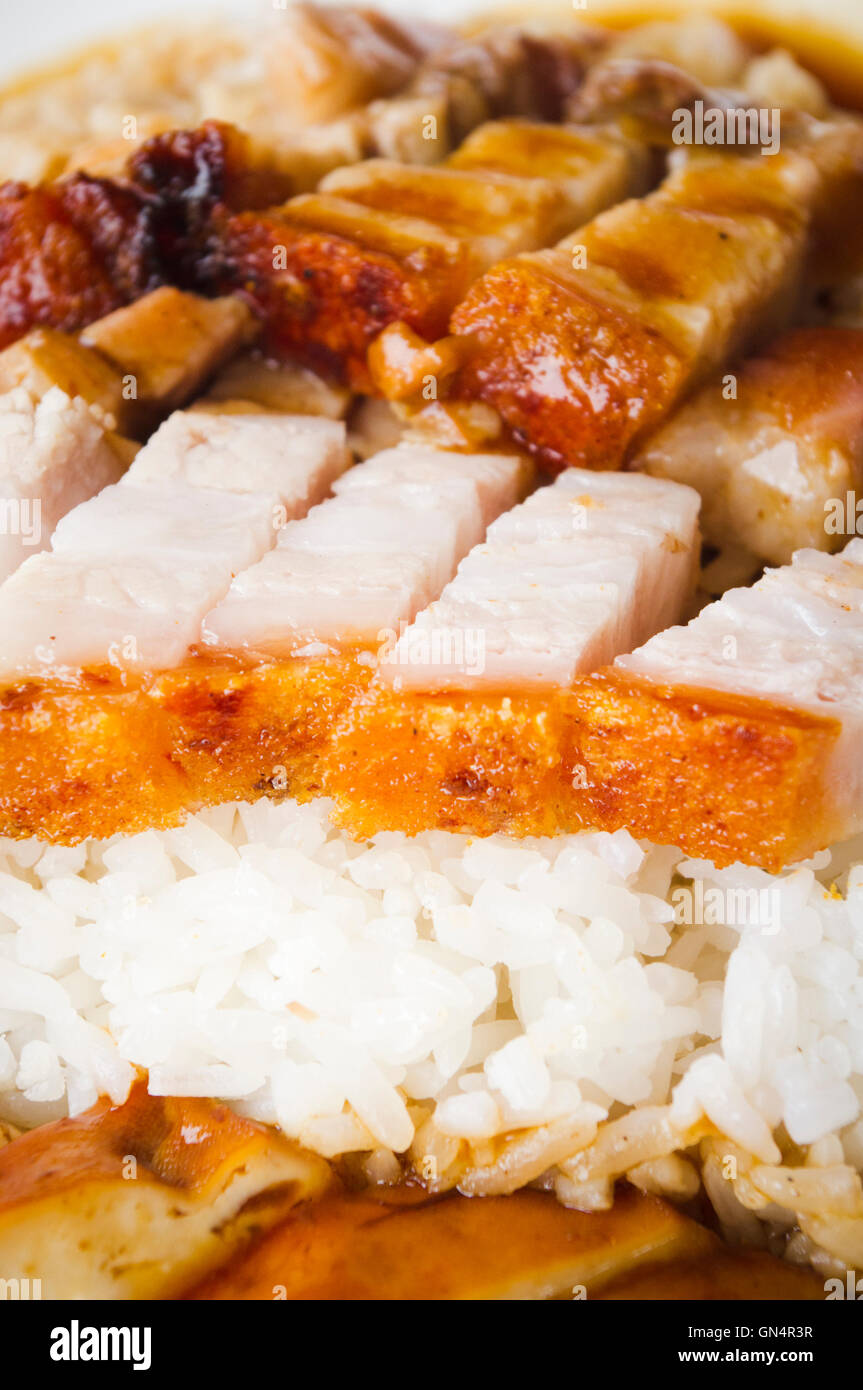 roasted pork rice Stock Photo - Alamy