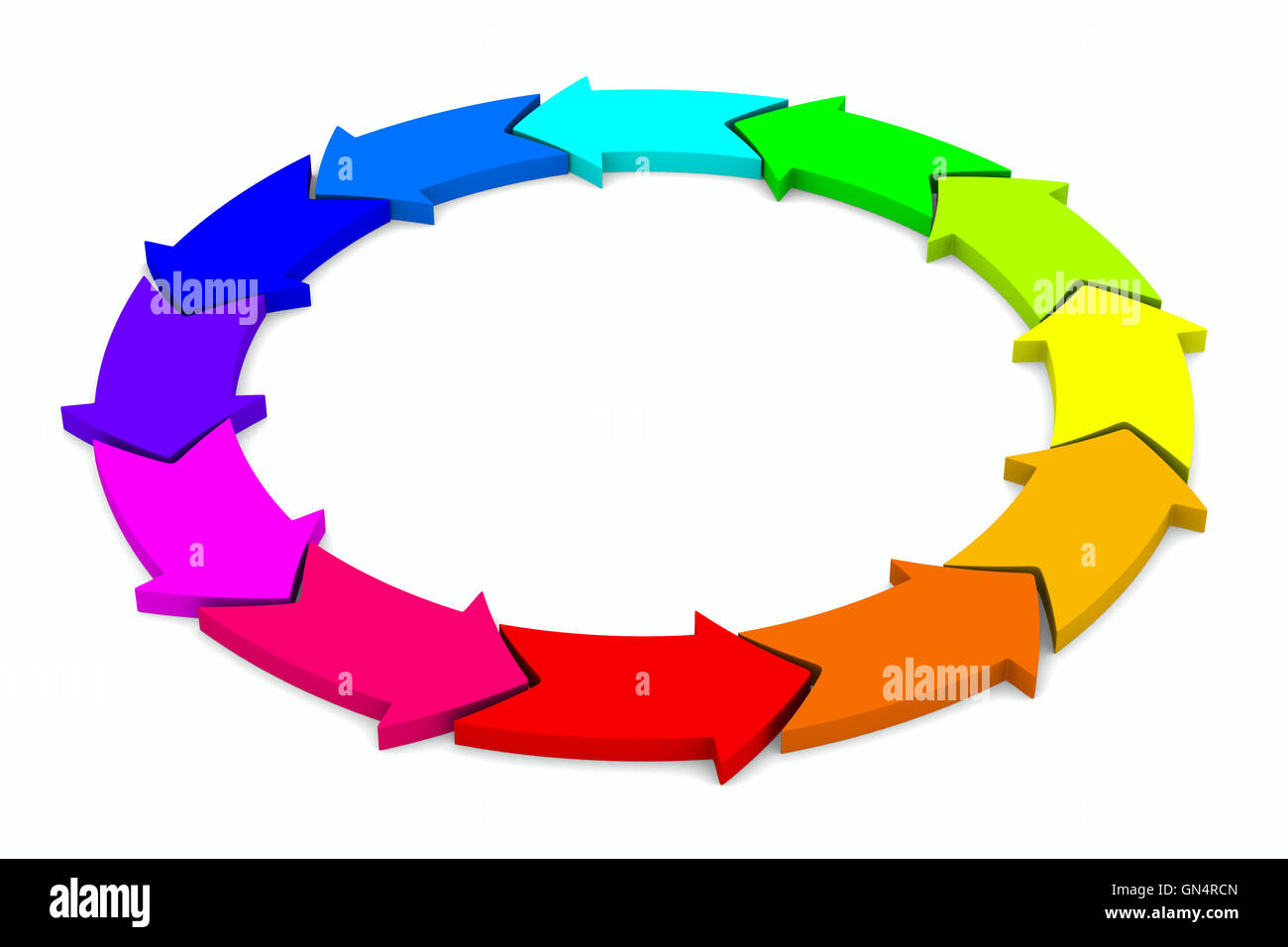 multicolor arrows on white background. Isolated 3D image Stock Photo ...