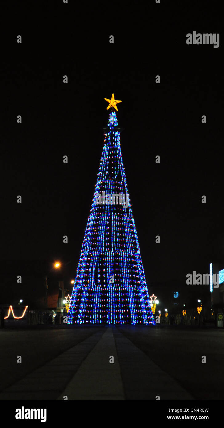 Huge Christmas tree in the city centre Stock Photo - Alamy